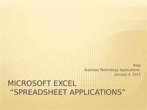 Pptx Microsoft Excel Spreadsheet Applications” Dokumentips