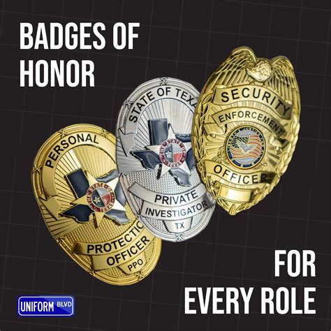 Security And Police Badges Insignia Gold Silver Badges Uniform Blvd