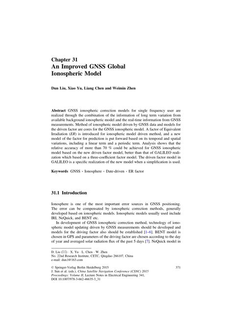 Pdf An Improved Gnss Global Ionospheric Model