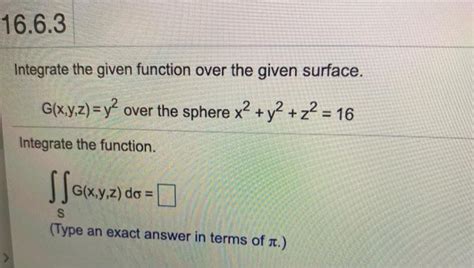Solved 1661 Integrate The Given Function Over The Given