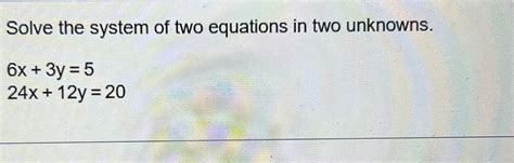 solved solve the system of two equations in two