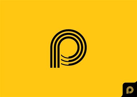 편지 P 로고 아이콘 디자인 프리미엄 벡터