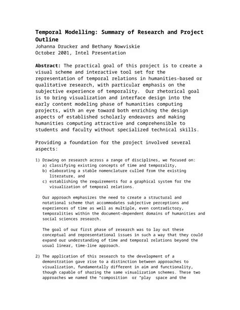 DOC Temporal Modelling Summary Of Research And Furuta Dh Intelreport Doc Web