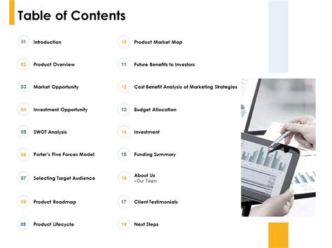Table Of Contents Market Opportunity Ppt Powerpoint Presentation Slides Sho