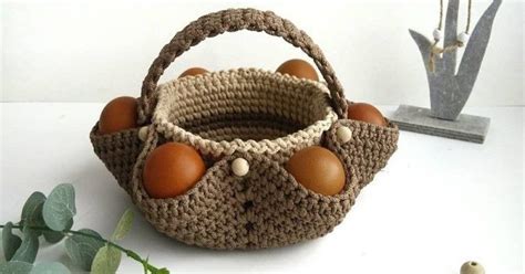 Пасхальная корзиночка крючком | Образцы пасхальных узоров для вязания ...