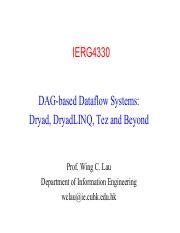 DAG Based Dataflow Systems Exploring Dryad DryadLINQ Tez And Course Hero