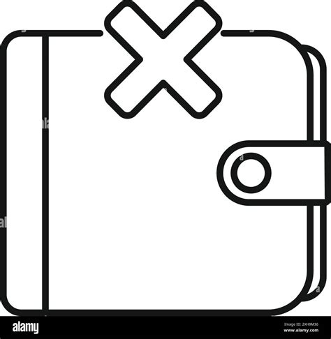 Simple Vector Showing A Wallet With A Cross Mark Representing A Failed Transaction Stock Vector
