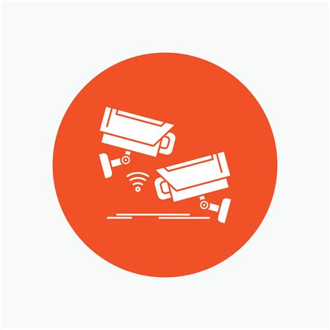 Cctv Camera Security Surveillance Technology White Glyph Icon In
