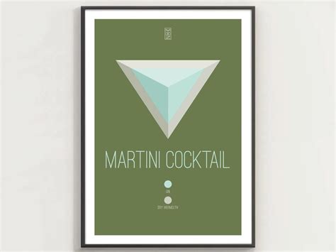 Martini Cocktail Martini Cocktail Poster Cocktail Poster Minimal Art Digital Print Home