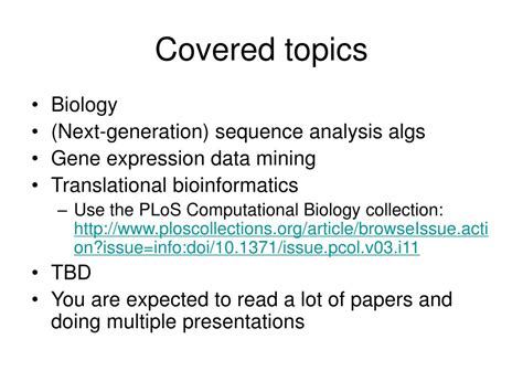 Ppt Cs 6293 Advanced Topics Translational Bioinformatics Powerpoint Presentation Id 4570332