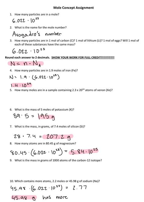 Can Someone Help Explain How To Calculate Using The Mole Concept R Chemhelp