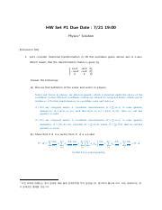 HW Set 1 Physics Solution Pdf HW Set 1 Due Date 7 21 19 00 Physics1 Solution Discussion Set
