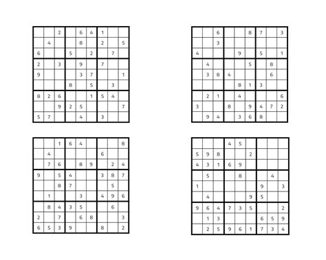 Free Printable Sudoku Puzzles 4 Per Page Printable Jd