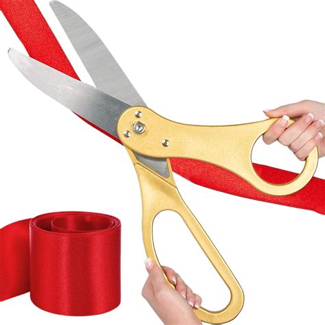 Gold Ribbon Cutting Ceremony Kit 20 Inch Gold Giant Scissors Giants