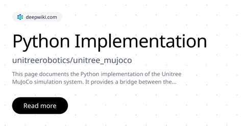Python Implementation Unitreeroboticsunitreemujoco Deepwiki