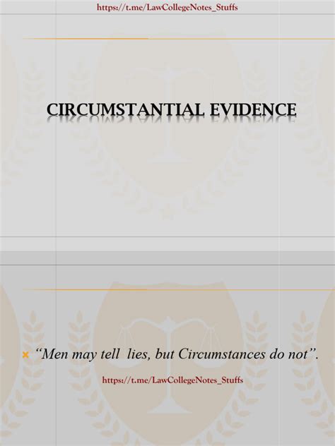 Circumstantial Evidence Pdf Circumstantial Evidence Burden Of