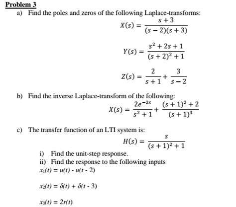 Solved Find The Poles And Zeros Of The Following Chegg