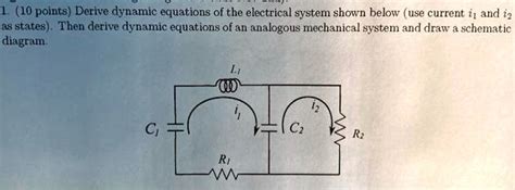 solved derive dynamic equations of the electrical system shown below