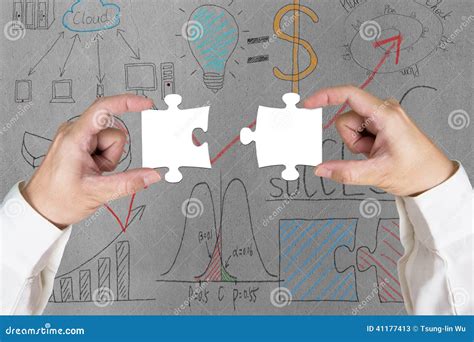 Assembling Two Puzzles Together Stock Image Image Of Office Connect 41177413