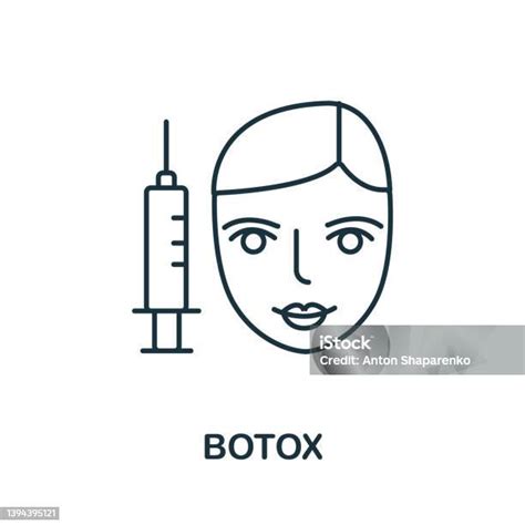 성형 수술 컬렉션에서 보톡스 아이콘 템플릿 웹 디자인 및 인포 그래픽을위한 간단한 라인 요소 보톡스 기호 보톨리눔 독소 주사에 대한 스톡 벡터 아트 및 기타 이미지 Istock