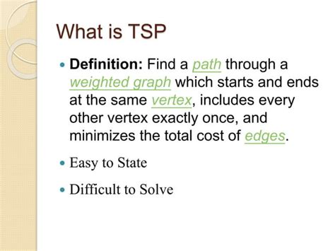 Travelling Salesperson Problem Pptx