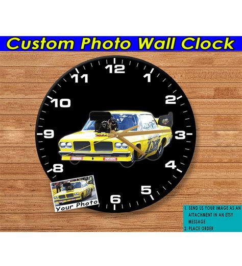 Drag Racing Personalized Wall Clock Muscle Car Hot Rod Racing Drag Car Dragster Drifting Car