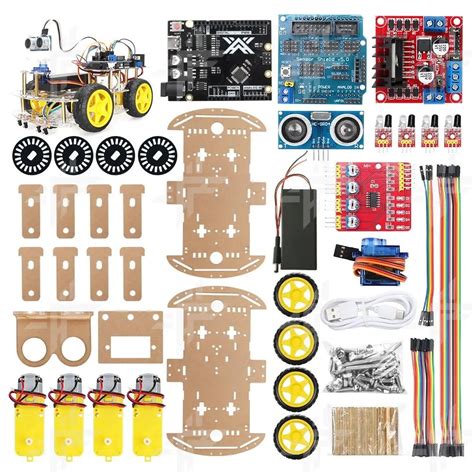 หนยนตหลบหลกสงกดขวางและเดนตามเสน Smart Robot Car Kit WD Tracking Line Obstacle