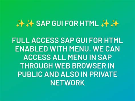 Sap Gui For Html