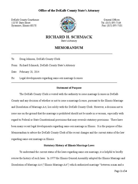 Same Sex Marriage Memo Pdf Same Sex Relationship The United States