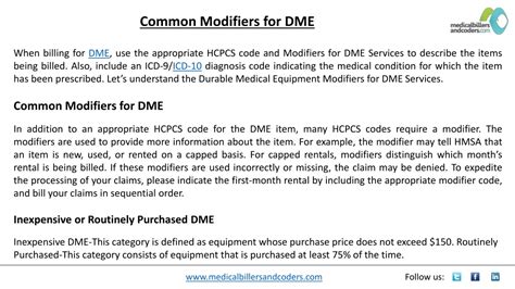 Ppt Common Modifiers For Dme Powerpoint Presentation Free Download