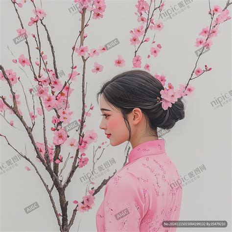 Ai创作图桃花与旗袍美人 江南少女 人面桃花相映红 美人看桃花 桃花造型 桃花女 人面桃花 美女与桃花 中式少女 旗袍美女赏花 新中式女孩 新中式美女 一朵桃花香 拈花美女 美女红梅图