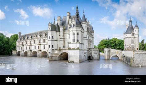 Stunning View Of Historic The Chateau De Chenonceau Castle In