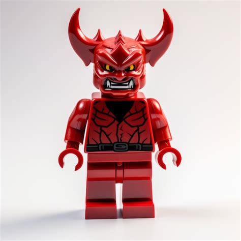 Premium Photo Expressive Lego Devil Miniature With Monochromatic