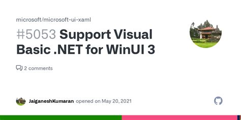 Support Visual Basic Net For Winui 3 · Issue 5053 · Microsoftmicrosoft Ui Xaml · Github