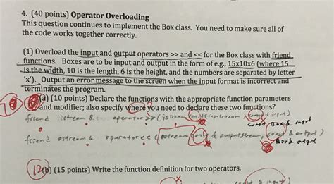 Solved 4 40 Points Operator Overloading This Question