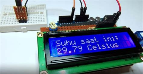 Rangkaian Sensor Suhu LM Dengan Tampilan LCD X Character Robotic Tutorials