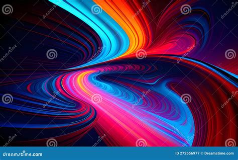 Intense Blue And Orange Swirls On Abstract Background Generative Ai Stock Illustration