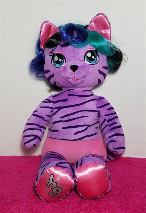 Build A Bear Honey Girls Teegan Purple Tiger Cat Rock Star Etsy