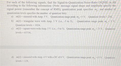 For Each Of The Following Signals Find The Chegg