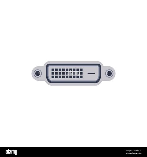Dvi D Pc Universal Connector Icon Vector Graphic Illustration Of Port In Flat Style Usb Type