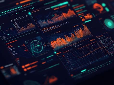 A Futuristic Computer Screen Displaying Data Graphs And Possibly Time