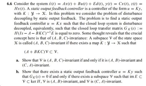 66 Consider The System Axt But Edt Y Cx