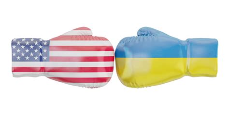 권투 장갑 미국과 우크라이나 플래그와 함께입니다 정부 충돌 개념 3d 렌더링 3차원 형태에 대한 스톡 사진 및 기타 이미지 3차원 형태 개념과 주제 경제 Istock