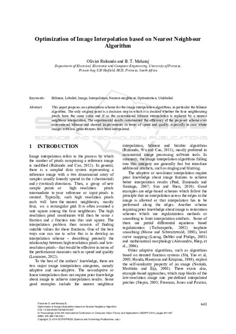 Pdf Optimization Of Image Interpolation Based On Nearest Neighbour Algorithm