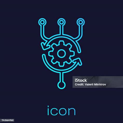 Ikon Garis Algoritma Pirus Terisolasi Pada Latar Belakang Biru Desain