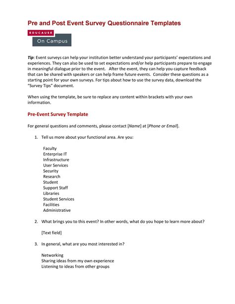 30 Questionnaire Templates Word Templatelab