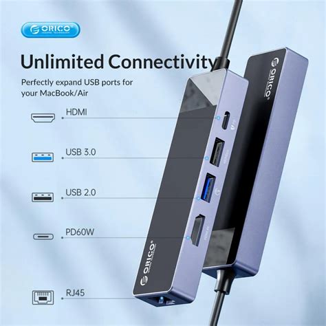Orico Type C Male To HDMI Dual USB USB C Lan Female Type C Converter Price In BD RYANS