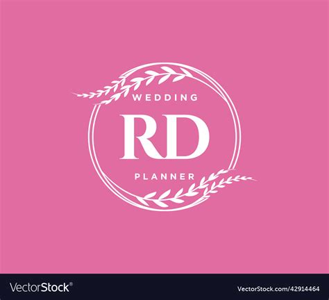 Rd Initials Letter Wedding Monogram Logos Vector Image