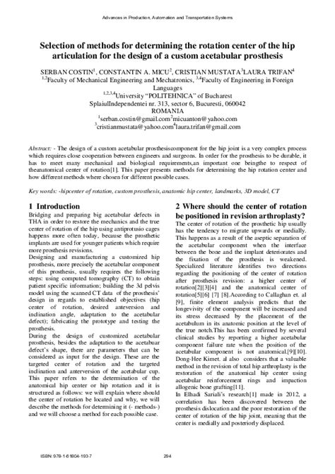 Pdf Selection Of Methods For Determining The Rotation Center Of The