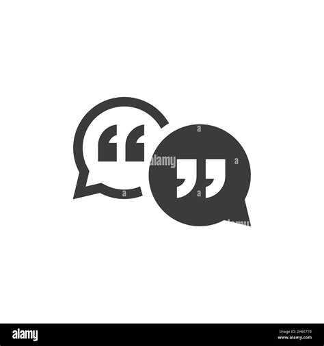 Speech Bubble With Quotes Black Vector Icon Chat Messaging Or Texting Symbol With Quotation